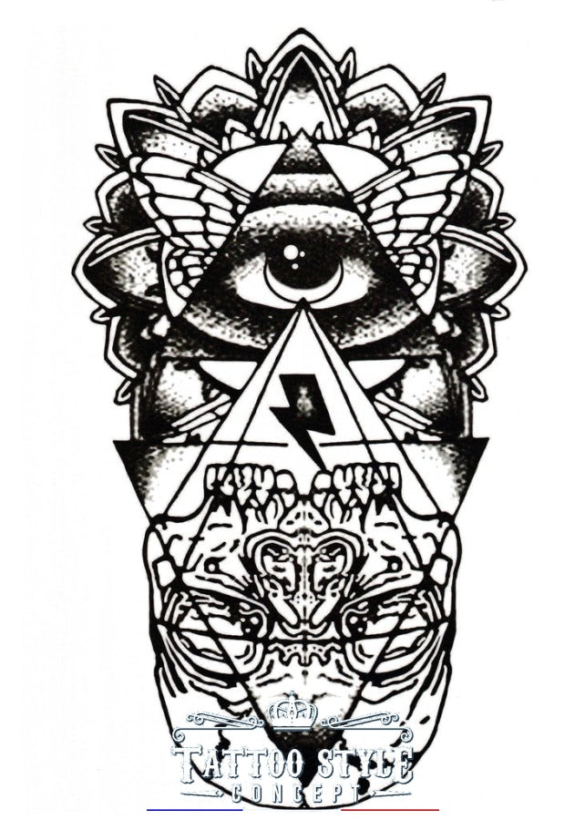 Dessins De Tatouage Killuminati Sticker For Sale Avec L'œuvre
